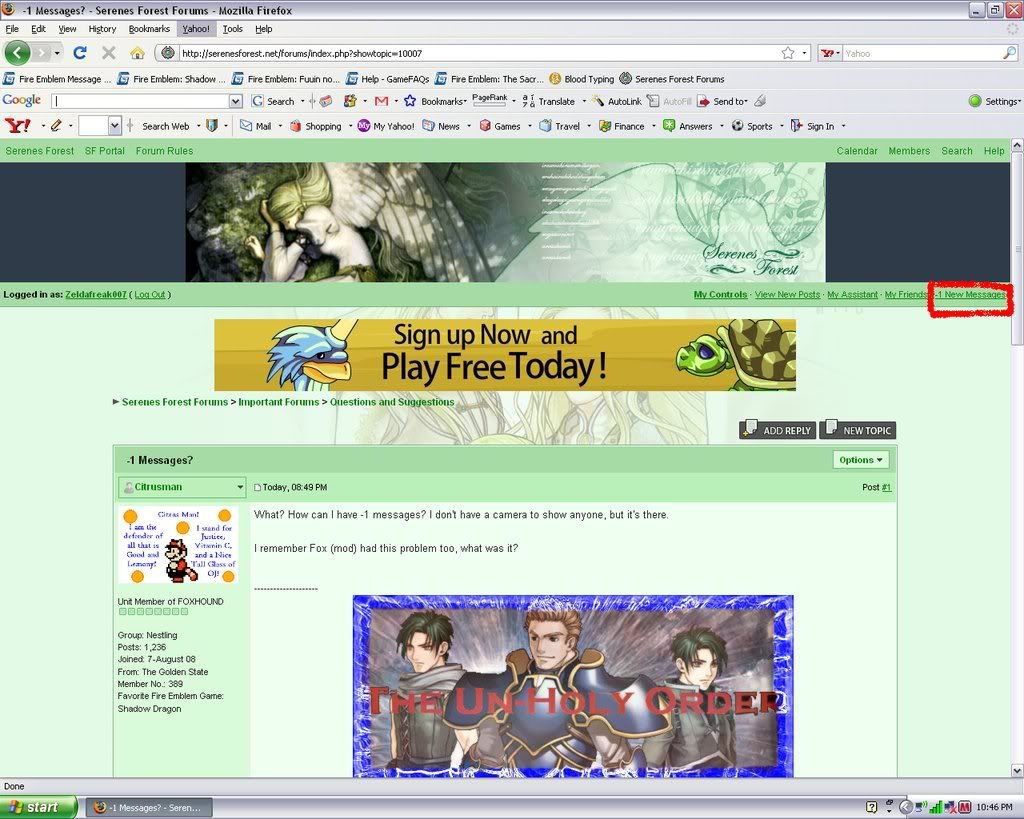 -1 Messages? - Questions and Suggestions - Serenes Forest Forums