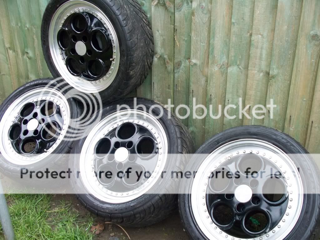 17" 3piece split rims 5x114.3 black centred polished dish | Driftworks ...
